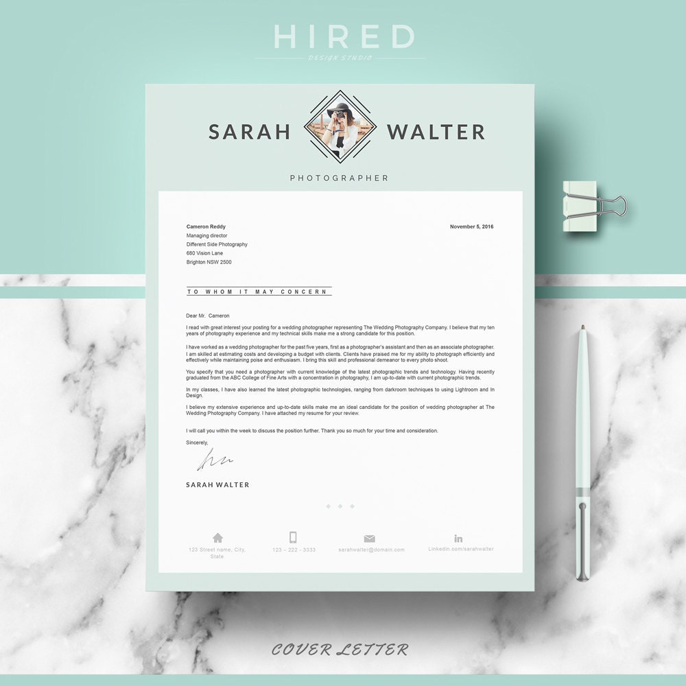 Modern Resume Template | CV Templates for Word & Pages; Professional Cv ...
