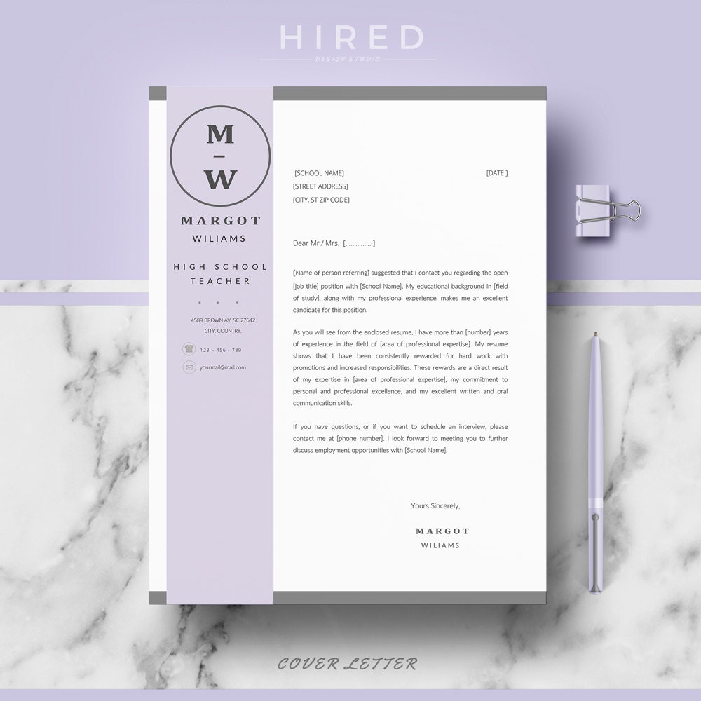 Teacher Resume Template; CV Template for Pages & MS Word | Education ...