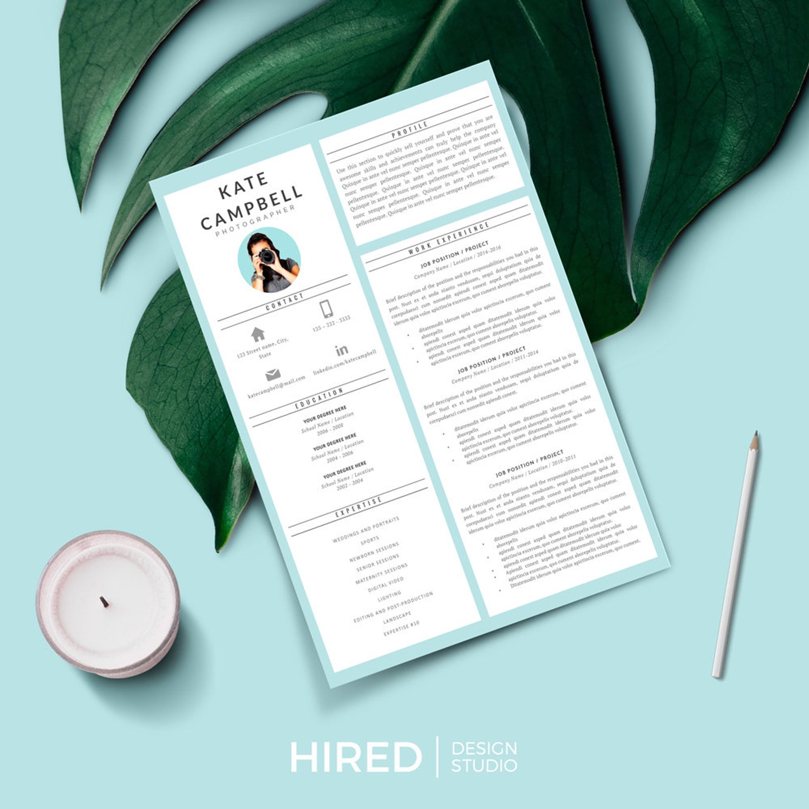 Modern & Creative Resume, CV Template Resume Templates for Word, Pages ...