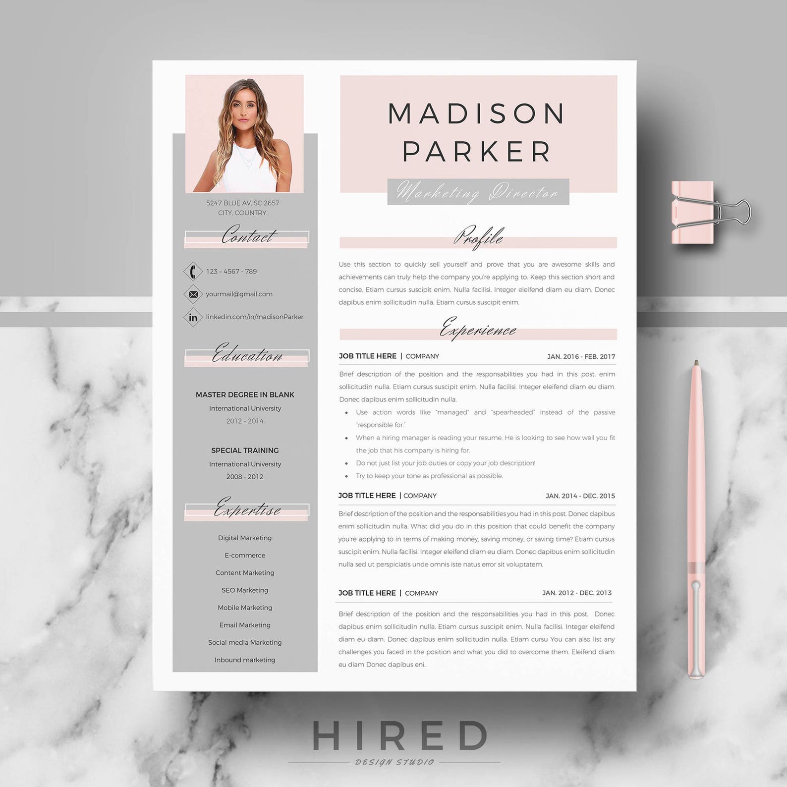 Creative & Modern Resume / CV Template for Word AND Pages - Etsy