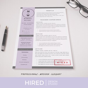 Teacher Resume Template; CV Template for Pages & MS Word | Education ...