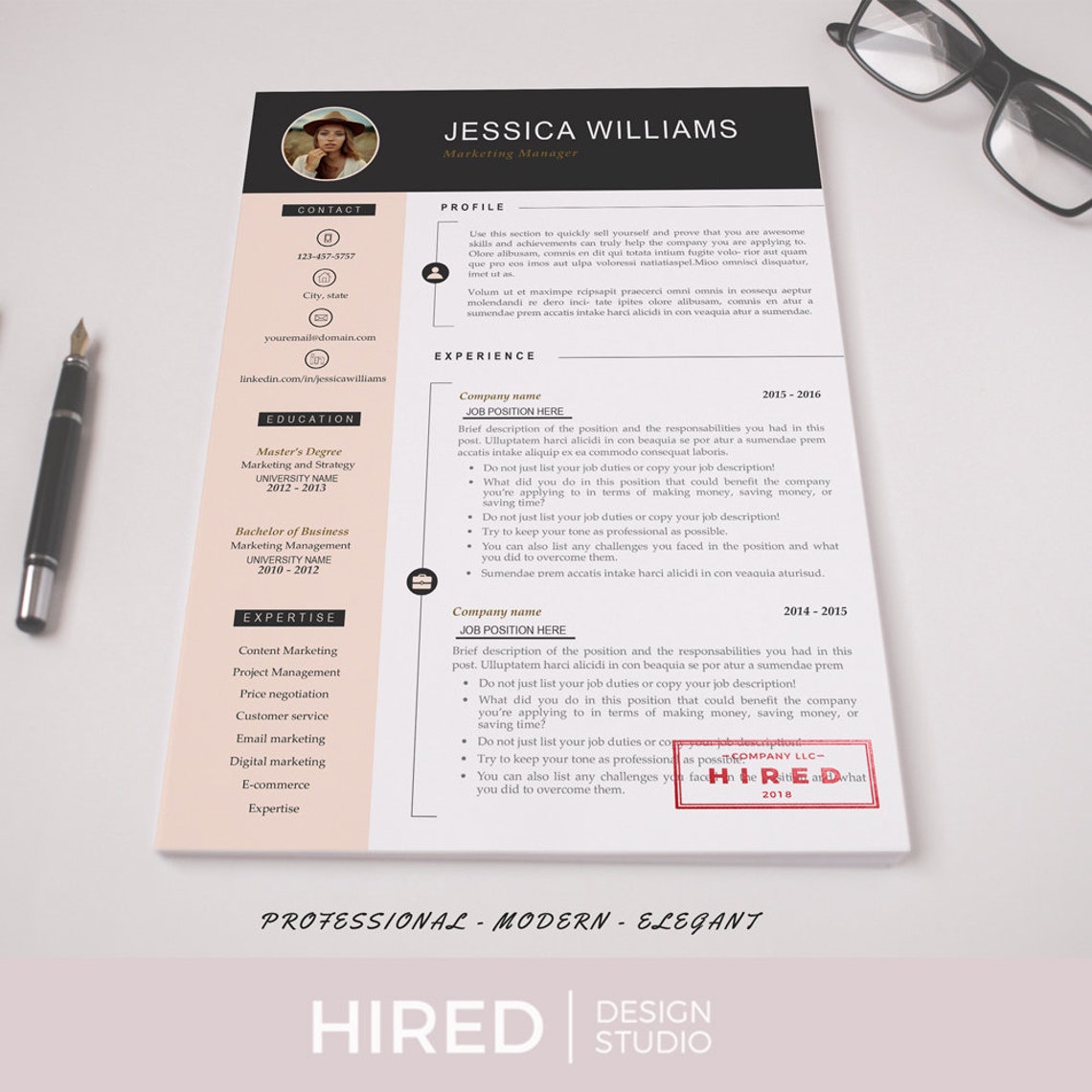 Resume Template With Photo Curriculum Vitae CV Cover - Etsy India