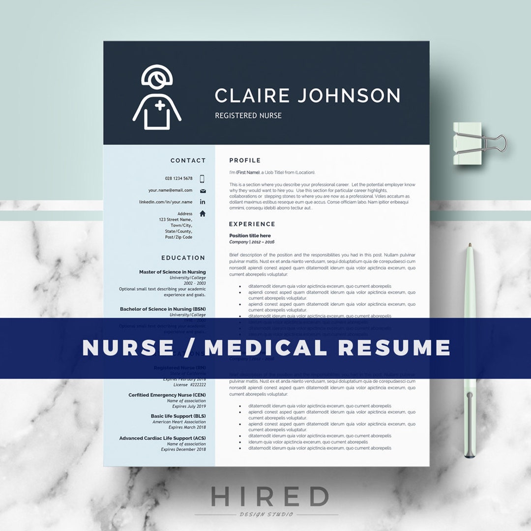 Nurse Resume Template Doctor Resumes Template for Word & Pages RN Nurse ...