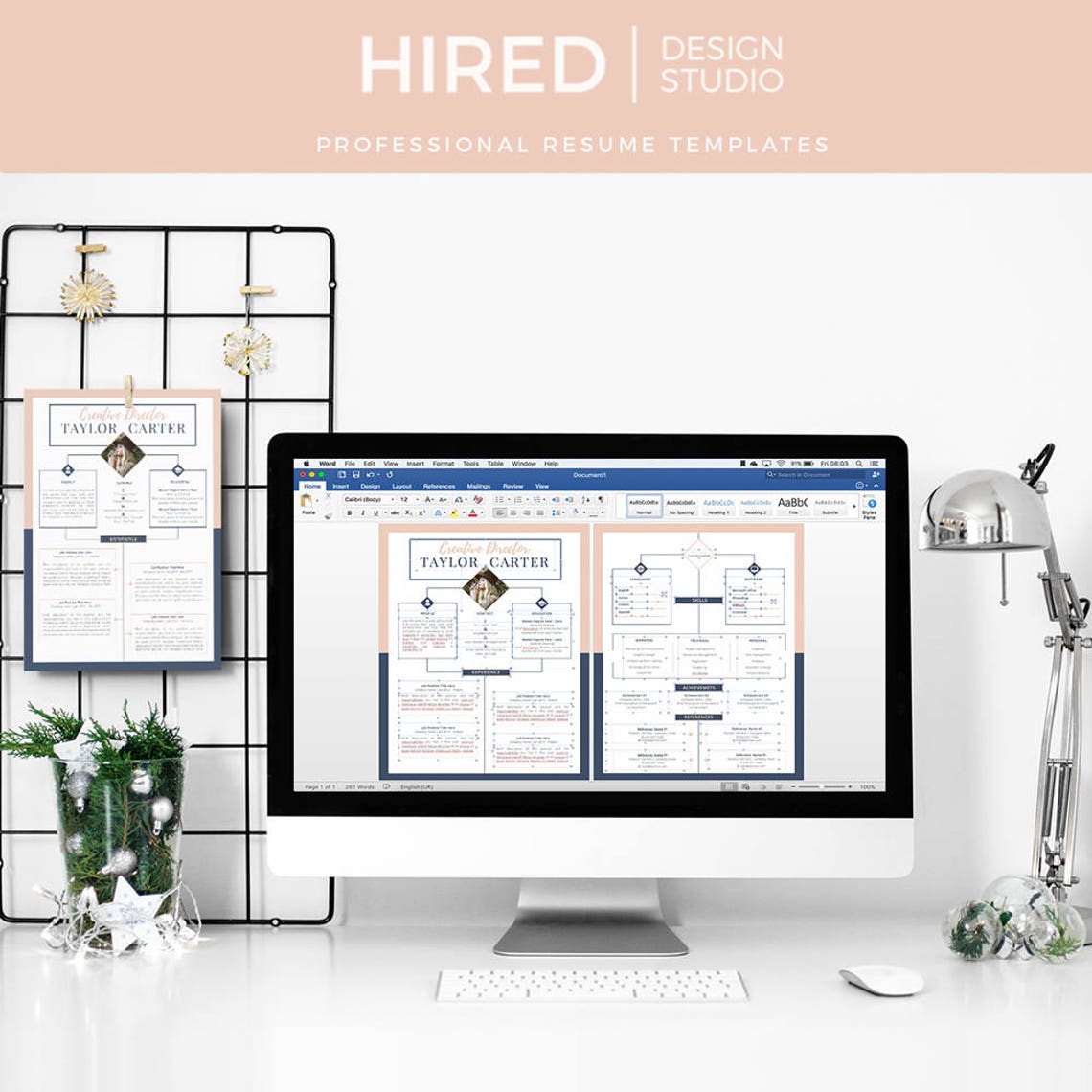 CV Design Creative CV Resume Template Ms Word & Pages - Etsy
