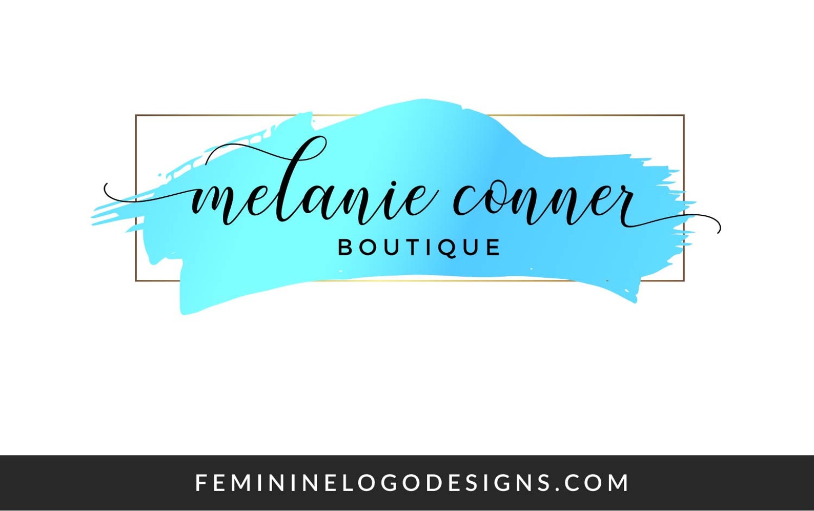 Turquoise logo design Blue logo set Branding package Luxury | Etsy