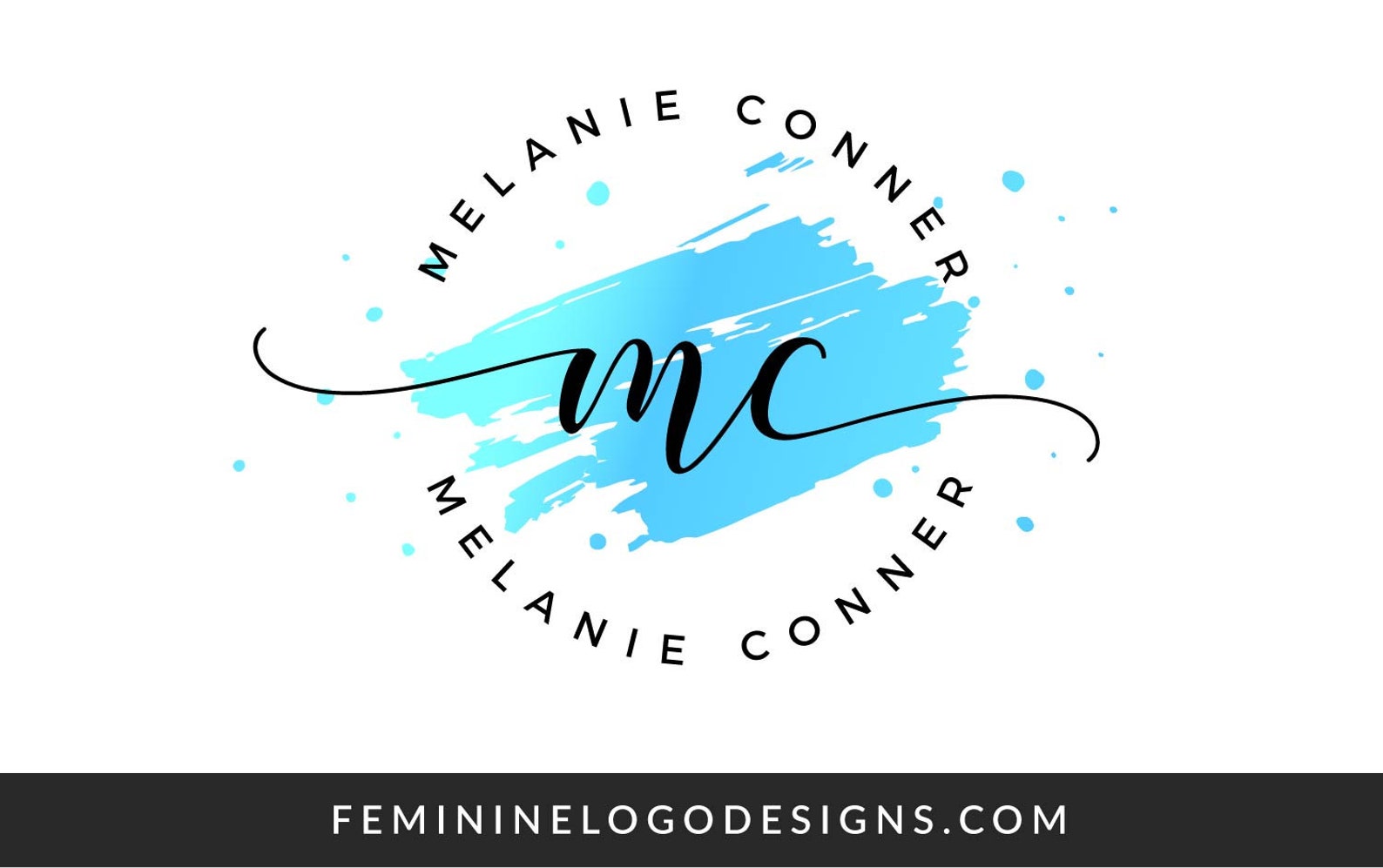 Turquoise logo design Blue logo set Branding package Luxury | Etsy