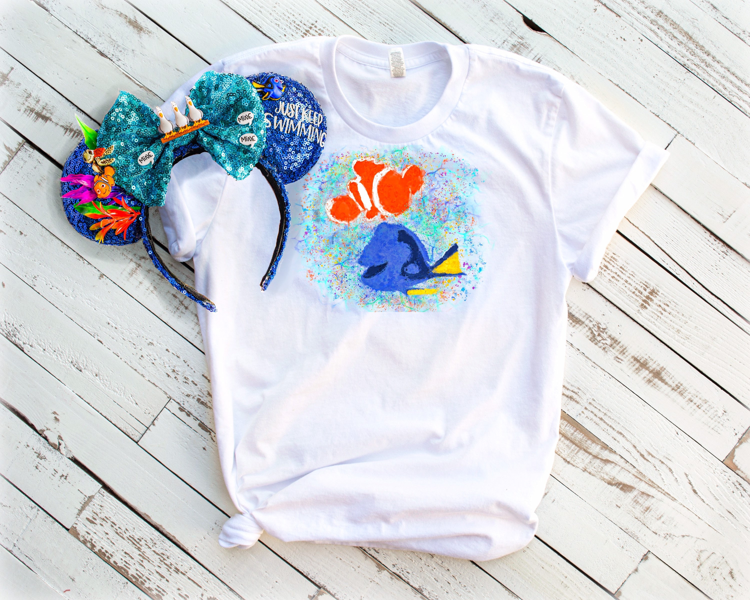 Nemo Inspired Ears and Shirt Nemo and Dory Inspired Shirt - Etsy