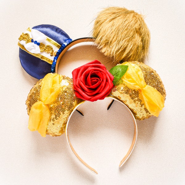 Men Mickey Ears Beauty and the Beast - Etsy