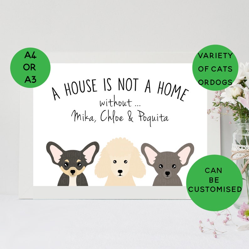 A House Is Not A Home Pet Print Pet Gift Pet Family Print | Etsy
