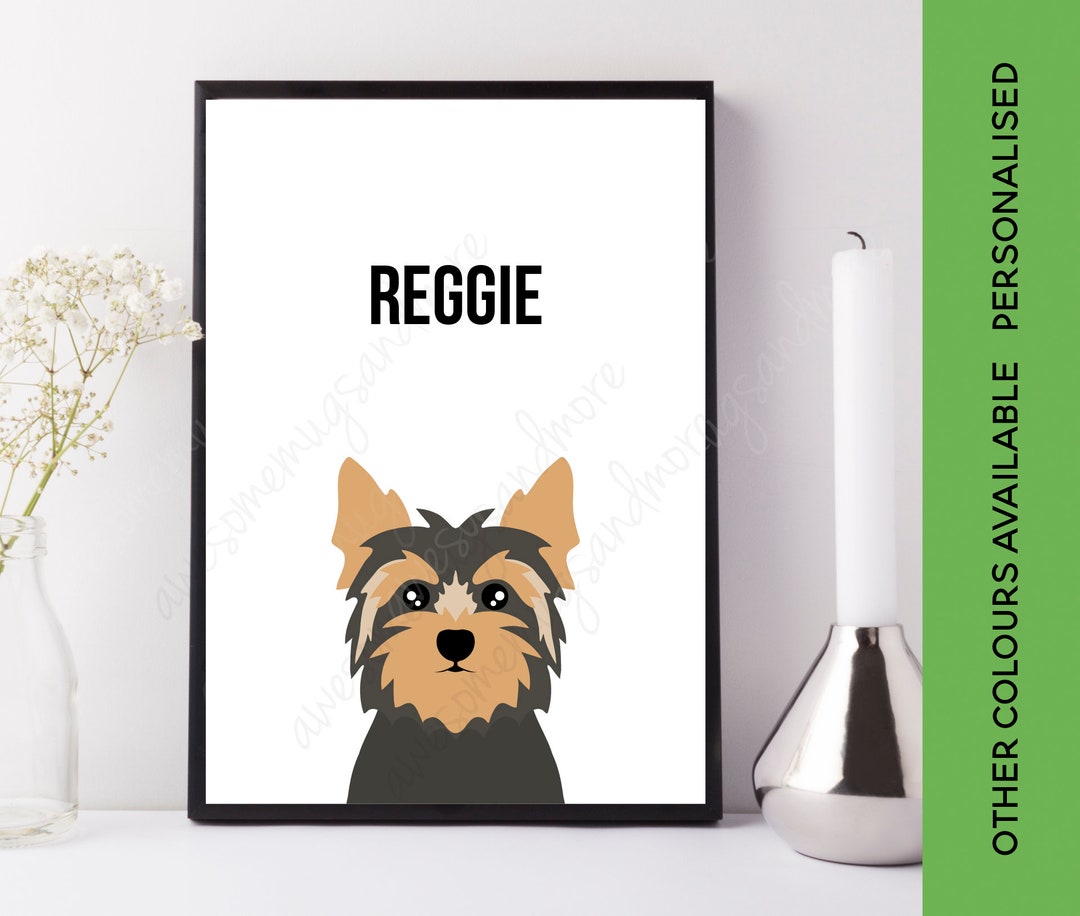 Personalised Yorkie Print | Customised Yorkie Print | Custom Dog Print ...