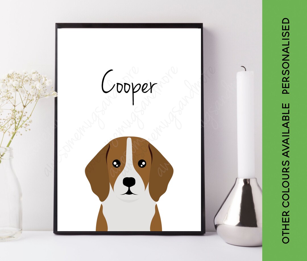 Personalised Beagle Print Personalised Beagle Picture Custom Dog Print ...