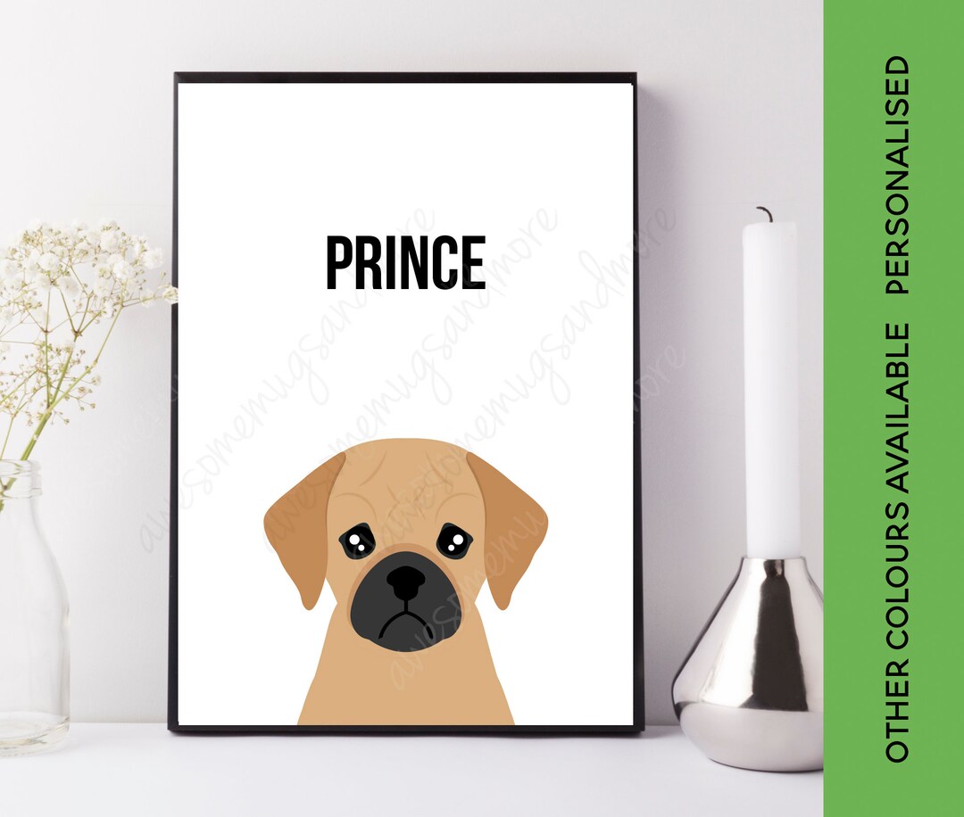 Personalised Puggle Print | Personalised Puggle Picture | Custom Dog ...