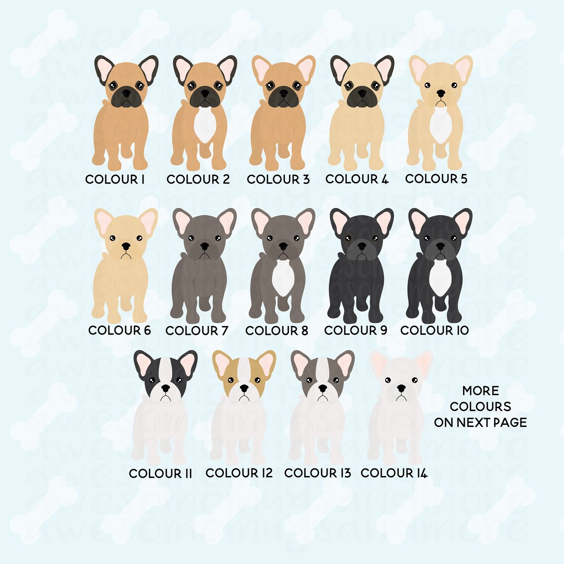 Double Trouble Twice the Fun French Bulldog Print | Frenchie Print ...