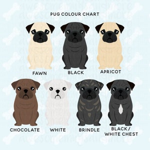 Pug Family Print | Custom Dog Family Print | Personalised Pug Picture ...
