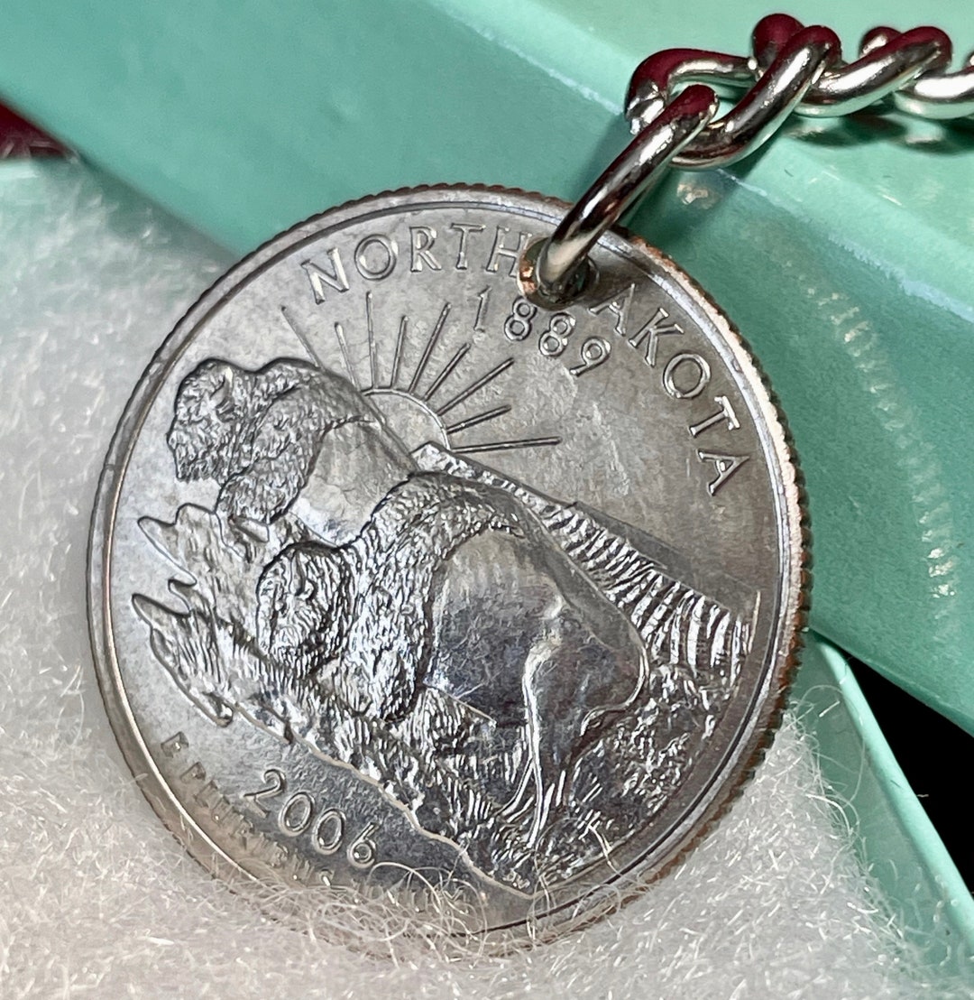 USA Buffalo Quarter Keyring, Made With a Genuine 2006 American Coin ...