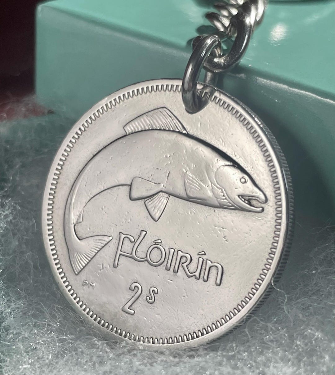 Lucky Irish Florin Coin Keyring: 2 Shillings 1966, Ireland Eire Harp ...