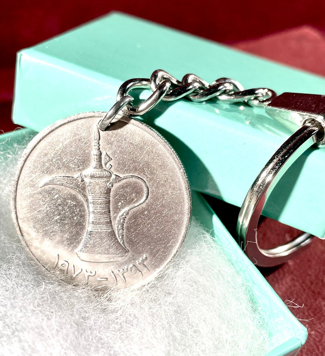 Dubai Dallah Keyring, Made With a Genuine 1 Dirham, Larger Style Coin ...