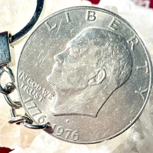 US Dollar Coin Keyring, 1976 Eisenhower Dollar, 1776-1976 Bicentennial ...