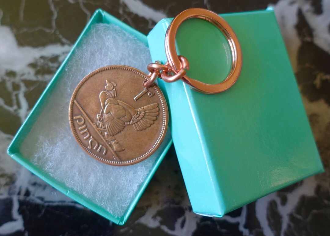 Lucky Irish Penny Keyrings, Genuine 1928 – 1968 Ireland Coins 1 Pingin ...