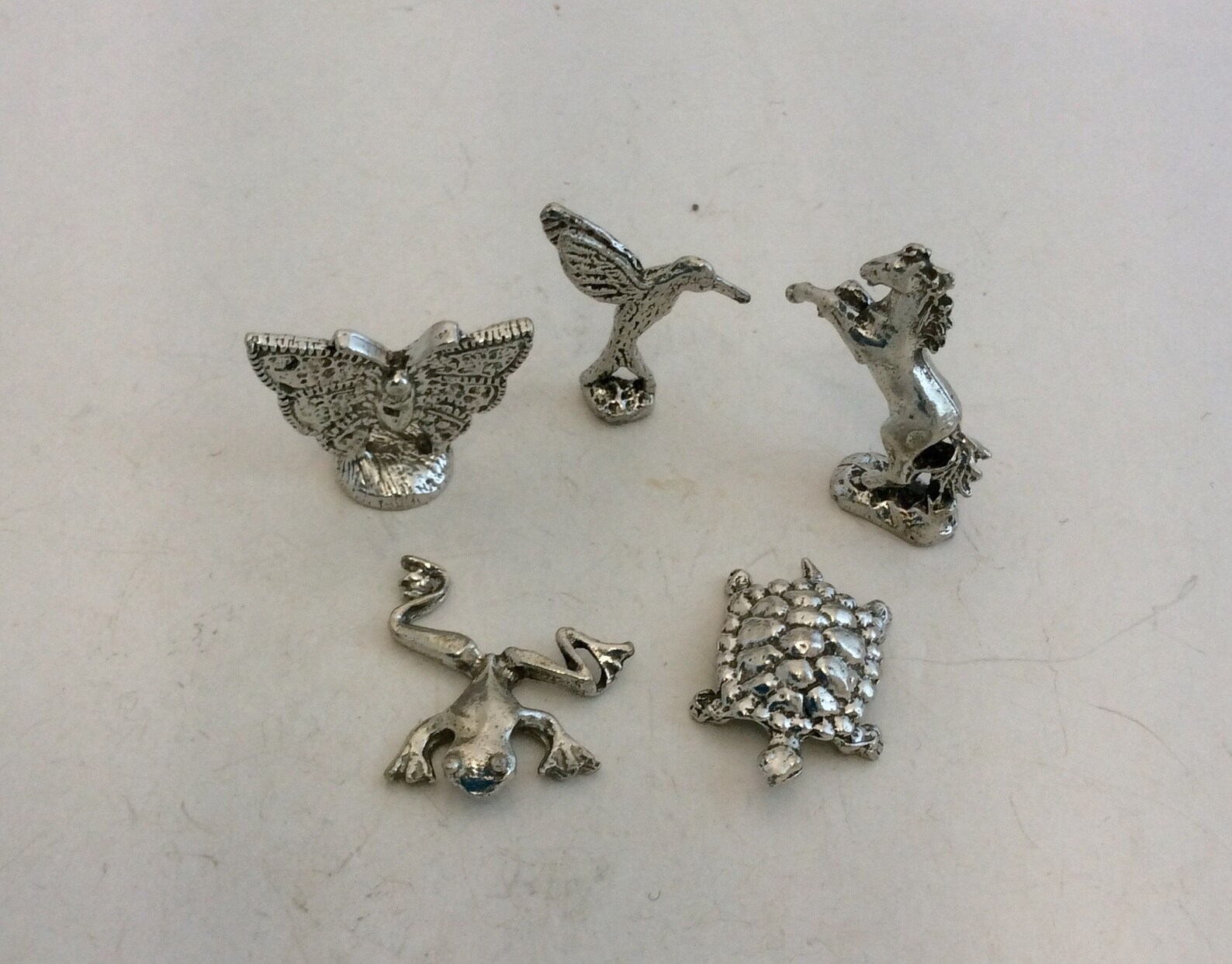 Mini pewter animal figurines assorted pack of 5 lead safe | Etsy