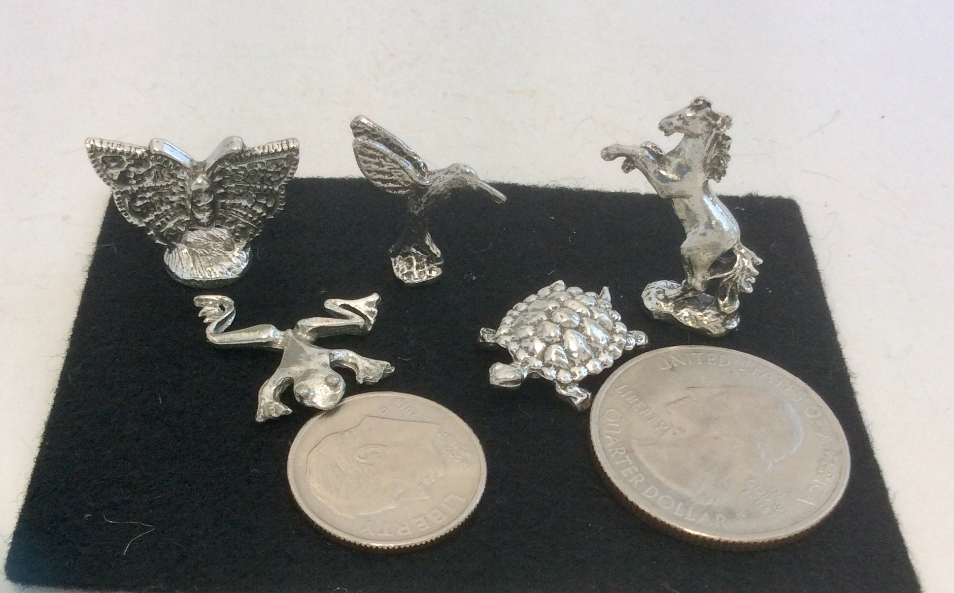 Mini pewter animal figurines assorted pack of 5 lead safe | Etsy