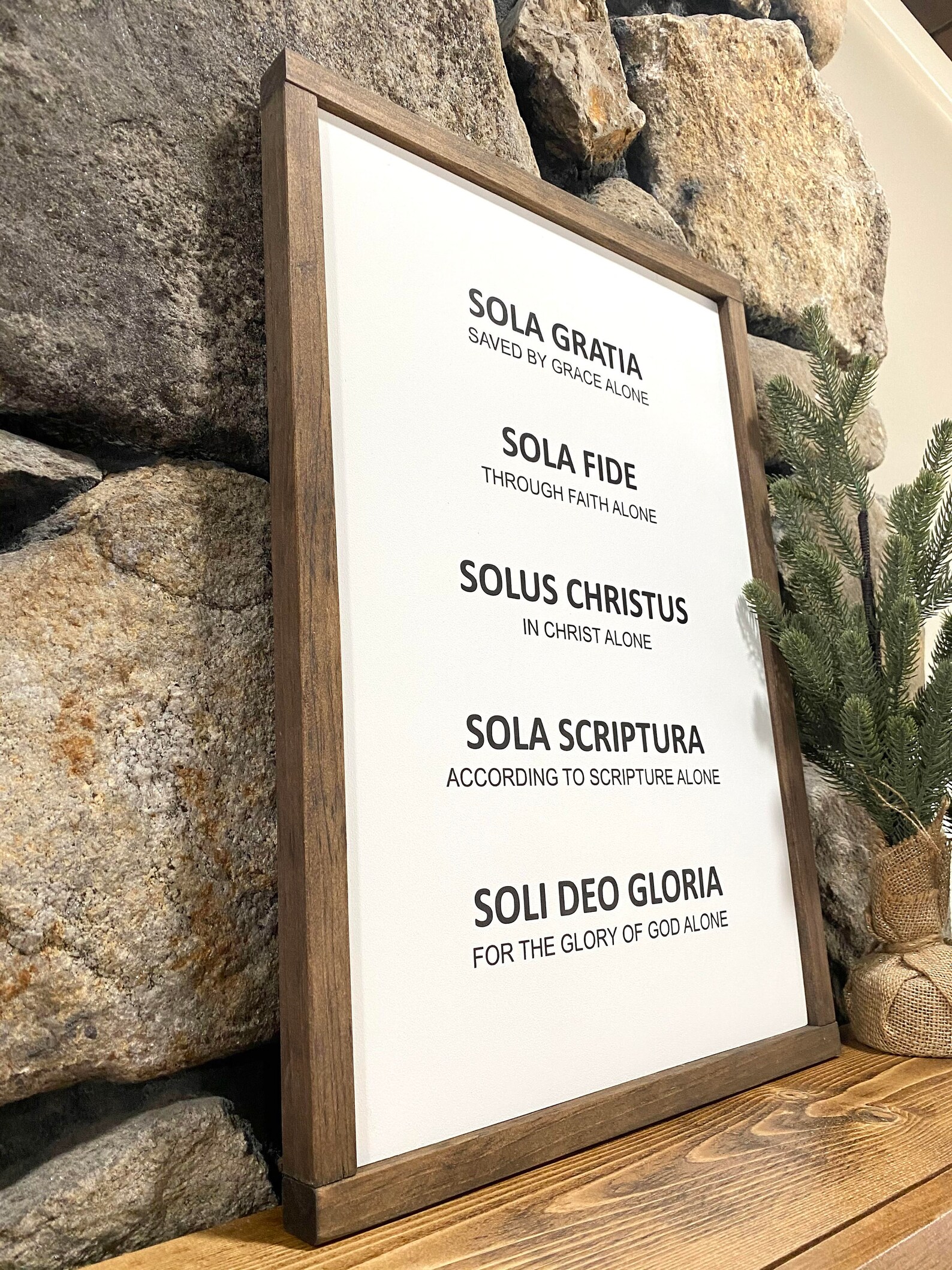 Five Solas Sign / Reformed Theology Decor / Soli Deo Gloria / 5 Solas ...