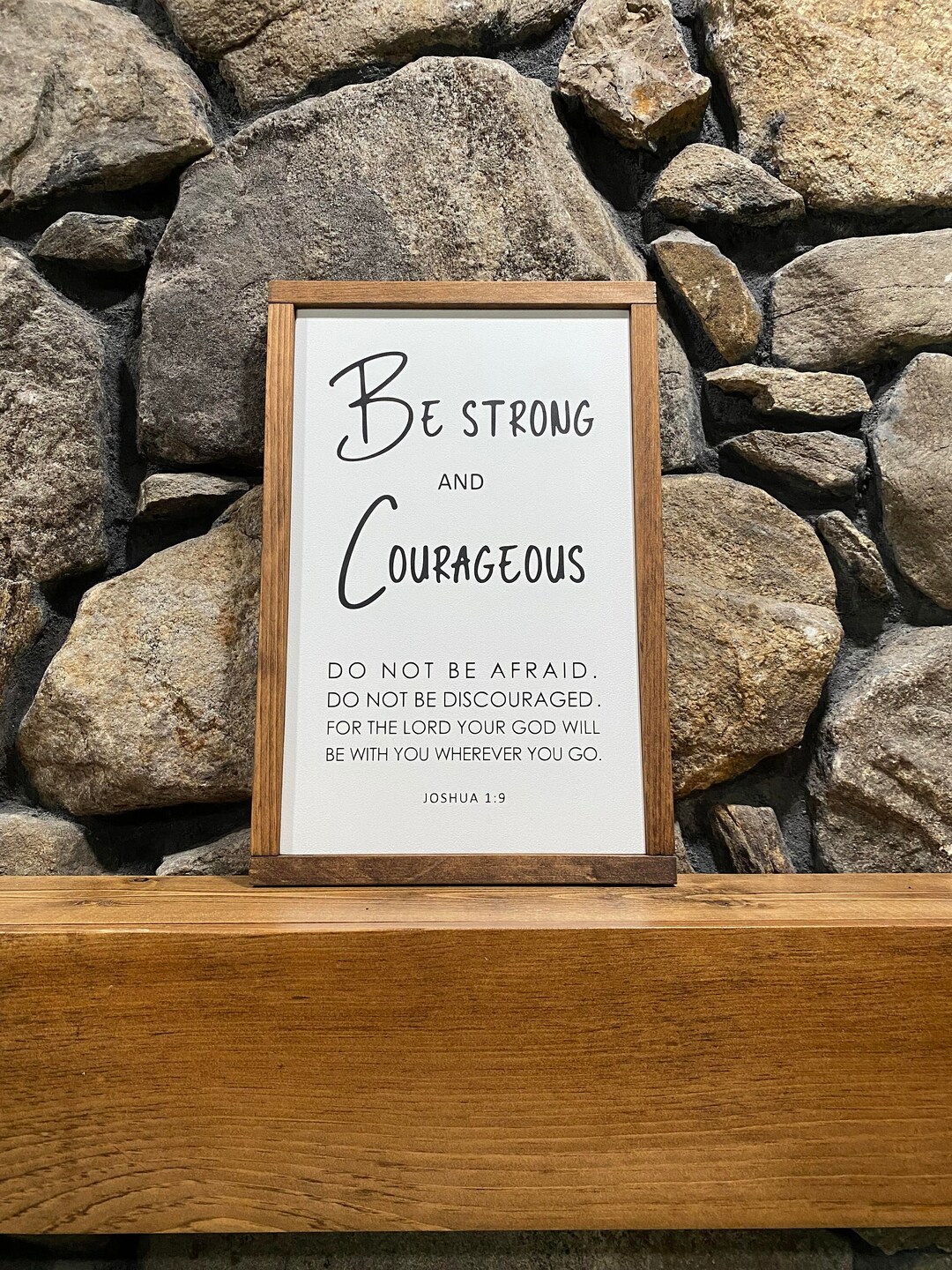 Be Strong and Courageous / Wall Art / Christian Decor / Bible Verse ...