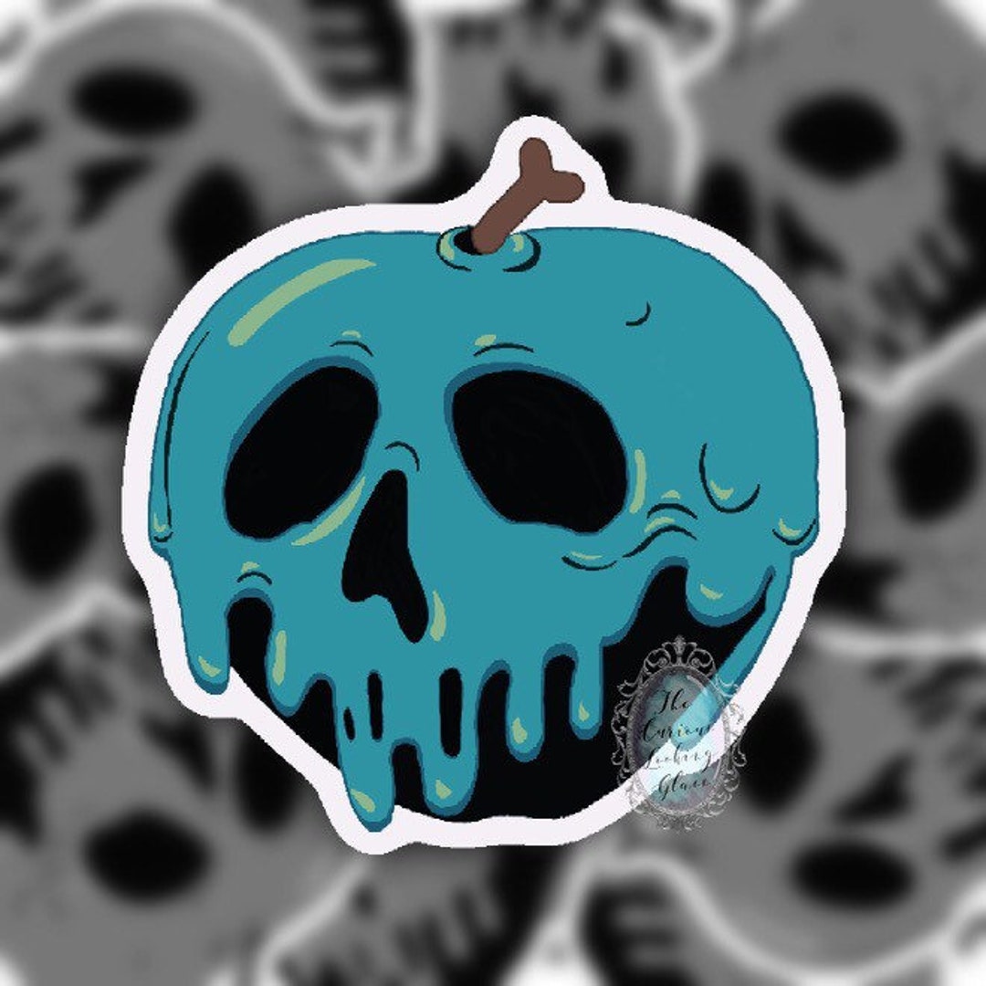 Dark Black Snow White Poison Apple Skull Sticker Decal 3 T X 2.93 W - Etsy
