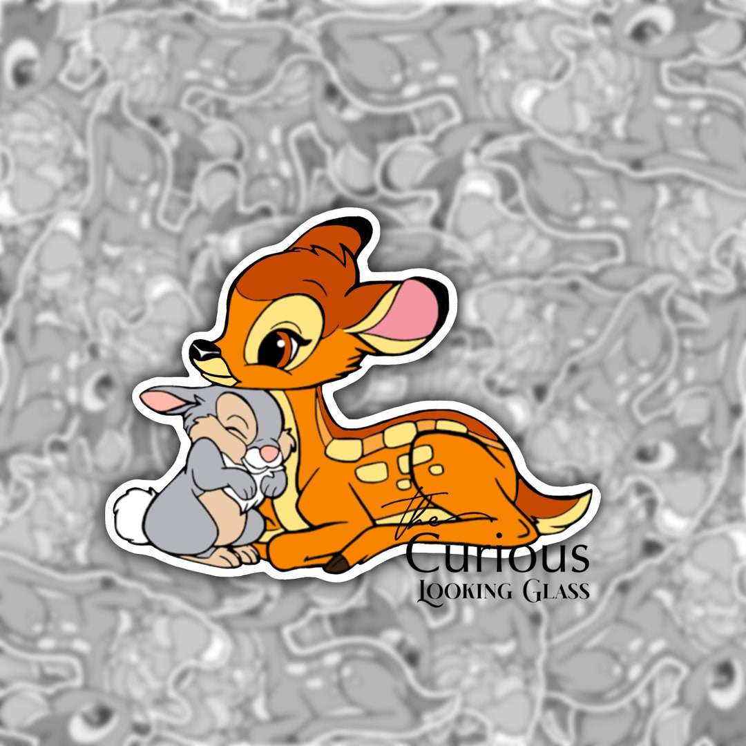 Thumper Bunny With Bambi Vinyl or Glossy Paper Sticker Decal 3.25 W X 2 ...