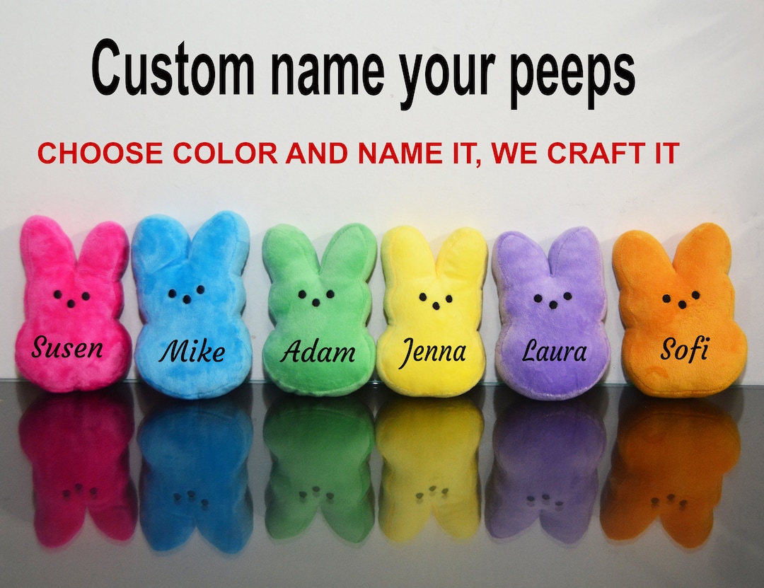 Personalized Easter Plush Peeps 5.9 In- Custom Names Peep Bunny ...