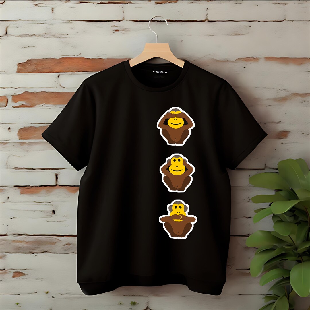 See Hear Speak No Evil Gossip Monkey Neighbor Funny T-shirt - Etsy