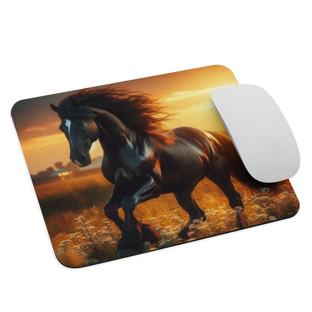 Black Horse Mouse Pad - Etsy