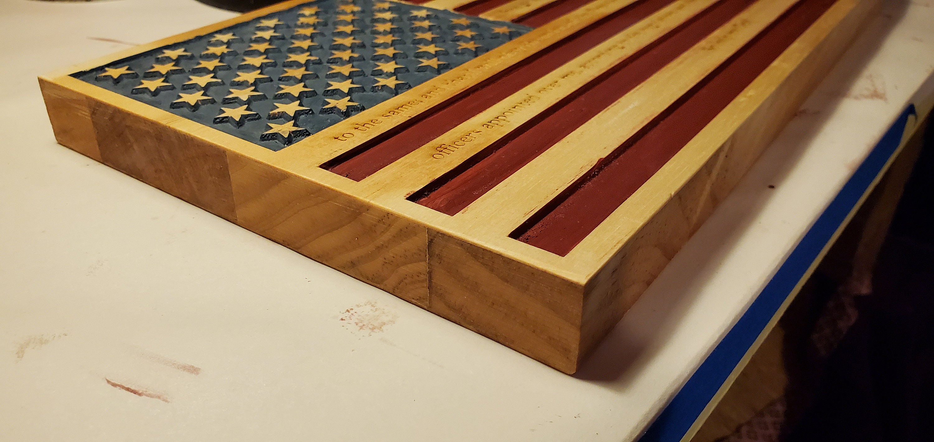 US Flag & Oath of Enlistment 8x14x1 Solid | Etsy