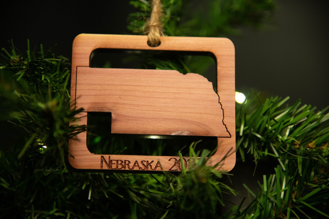 Nebraska State Outline Christmas Ornament square - Etsy