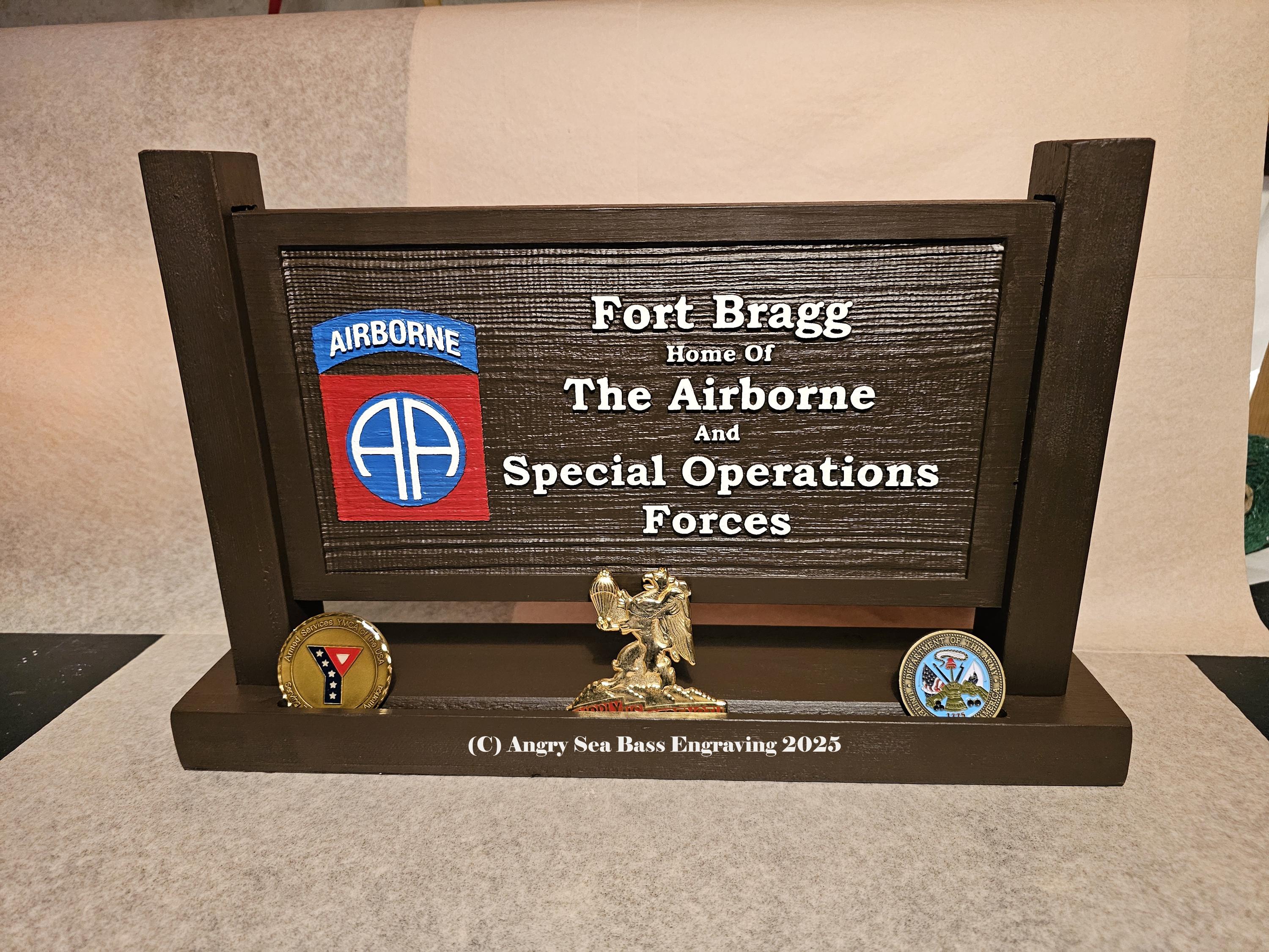 Fort Bragg 82nd Airborne Division Desktop Sign With Coin Slot - Etsy