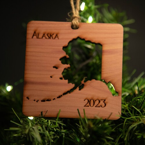 Personalized Christmas Ornament Alaska Christmas Wood - Etsy