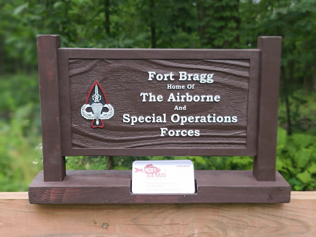 Fort Bragg Special Operations Desktop Sign With Biz Card - Etsy