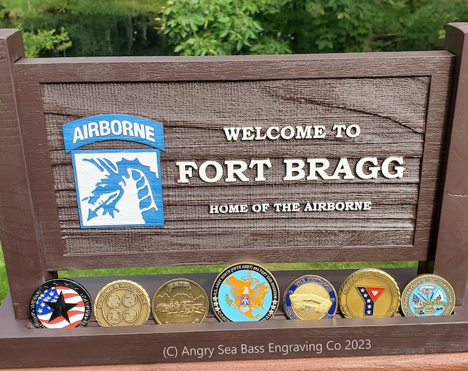 Fort Bragg 18th Airborne Corps Desktop Sign With Coin Slot - Etsy