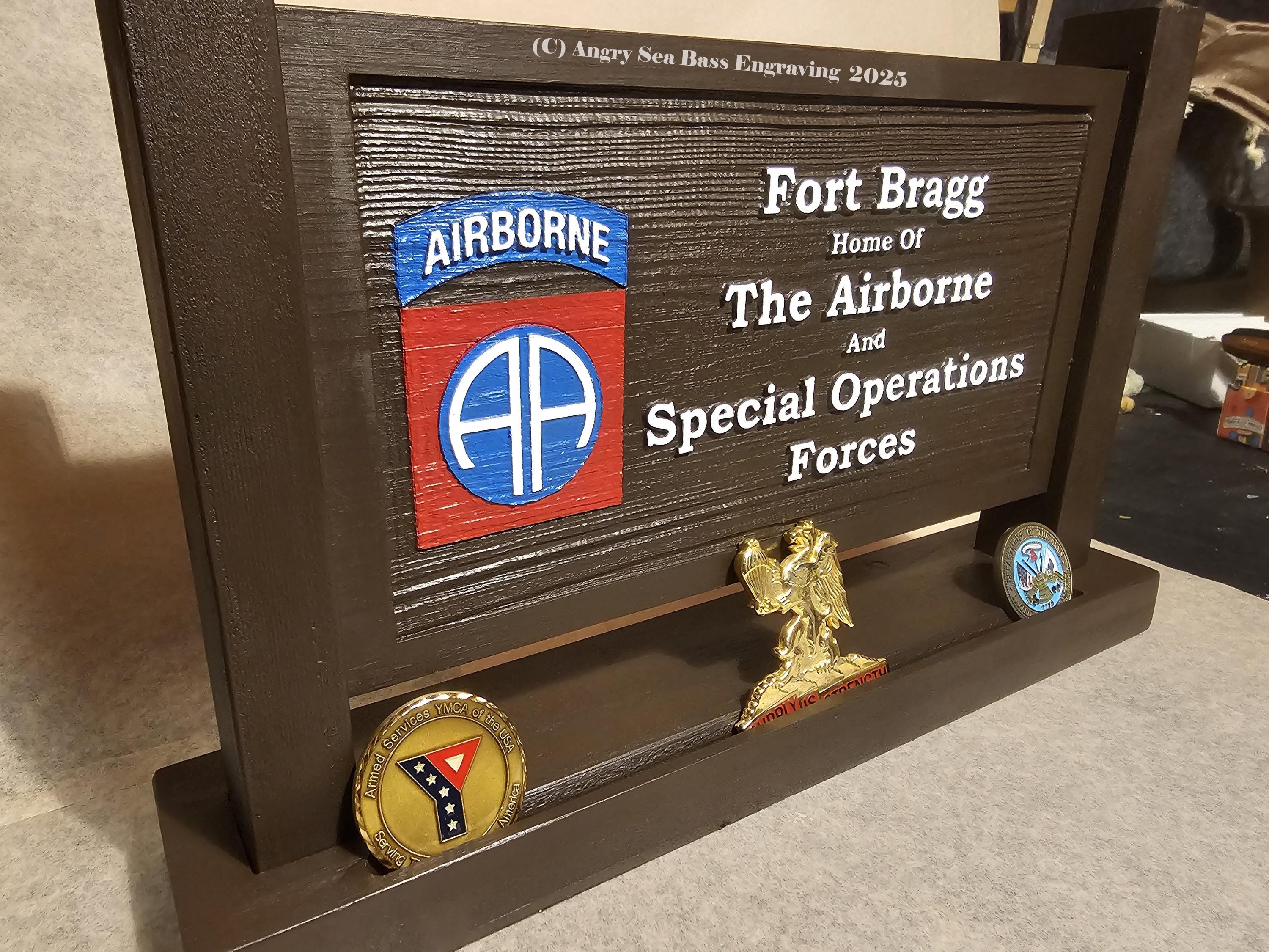 Fort Bragg 82nd Airborne Division Desktop Sign With Coin Slot - Etsy