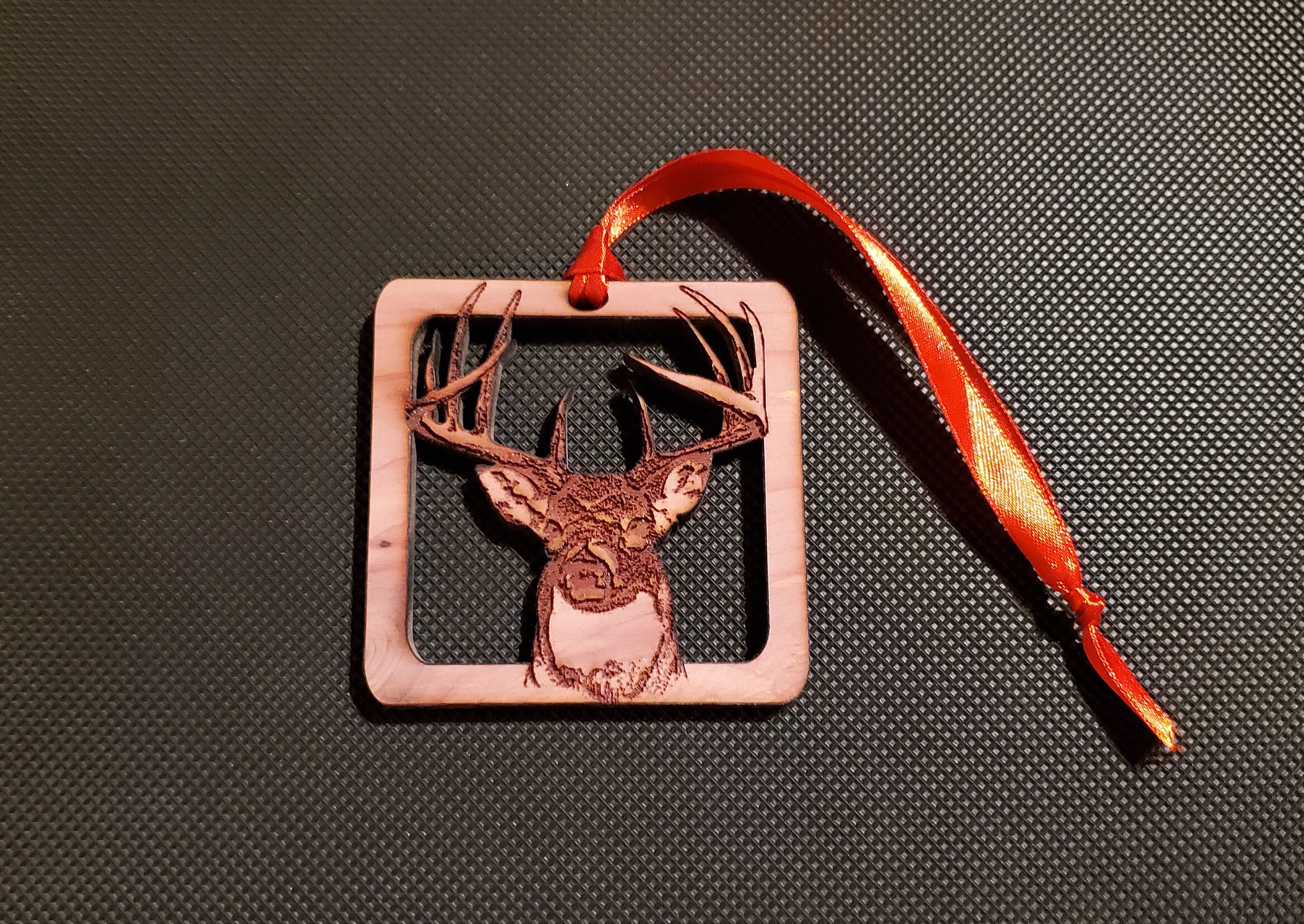 Whitetail Deer Christmas Ornament Square/Cedar | Etsy