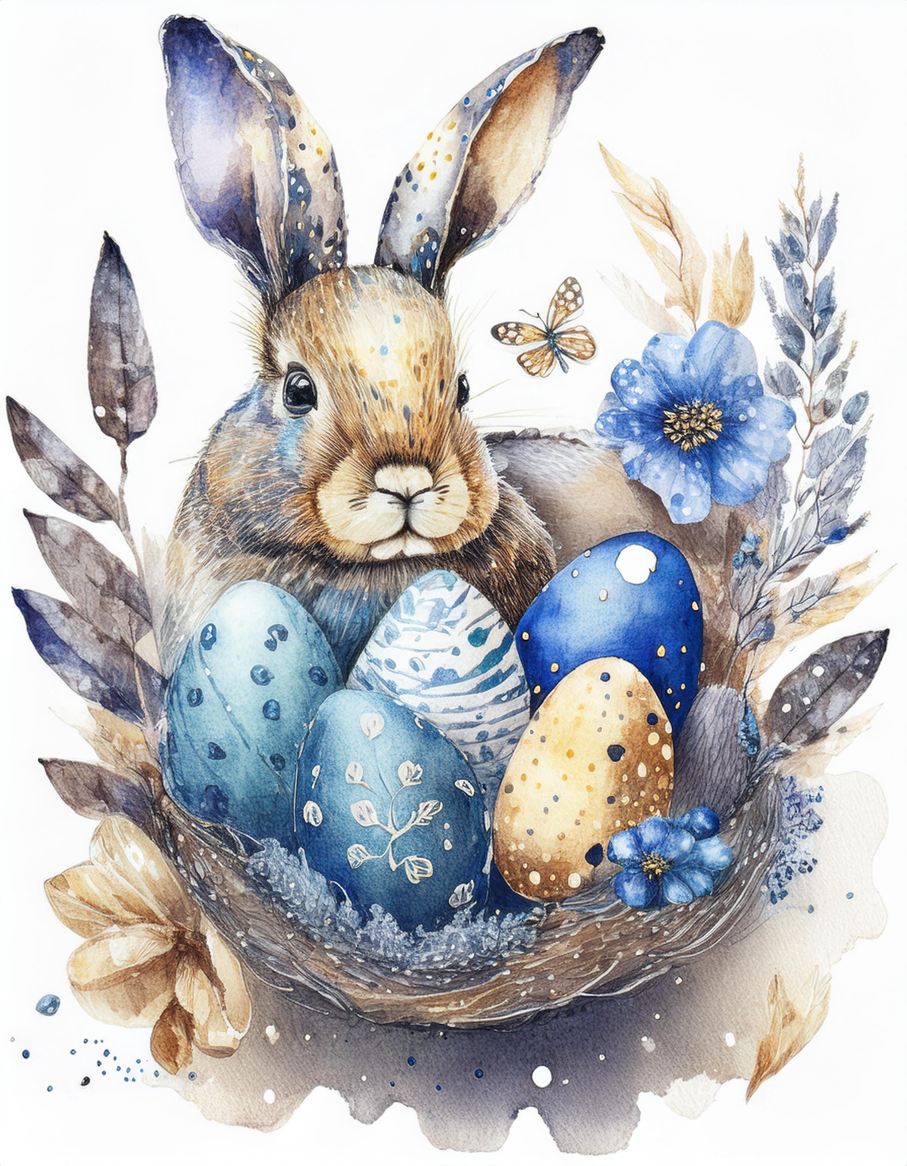 13 Blue Easter High Quality Printable Images - Clipart -junk Journaling ...