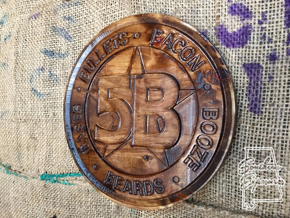 5b's Carved Plaque Man Cave Decor Beards Bullets | Etsy