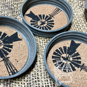 Mason Jar Coasters-windmill Coaster-fun Coasters-mason Jar Coasters ...