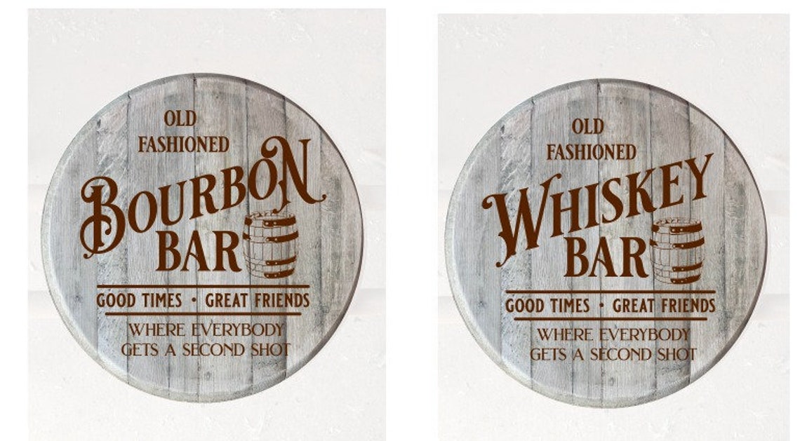 Whiskey Barrel Top Custom Sign Personalized Man Cave Wall | Etsy