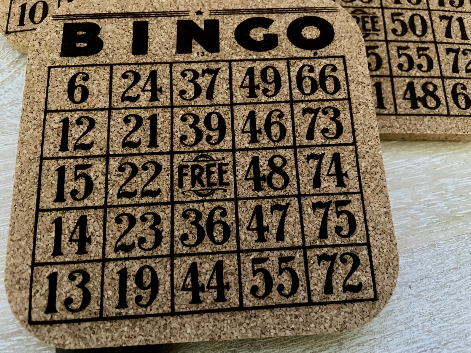 Bingo Player Gifts-bingo Coasters-wooden Bingo Cards-fun - Etsy