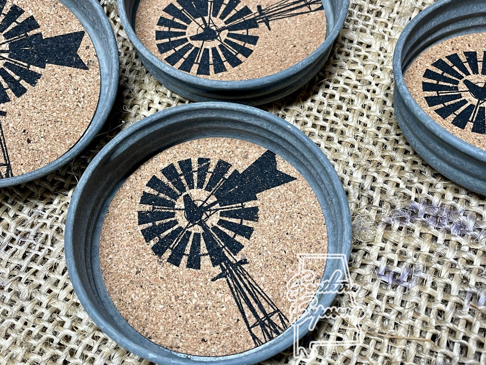 Mason Jar Coasters-windmill Coaster-fun Coasters-mason Jar Coasters ...