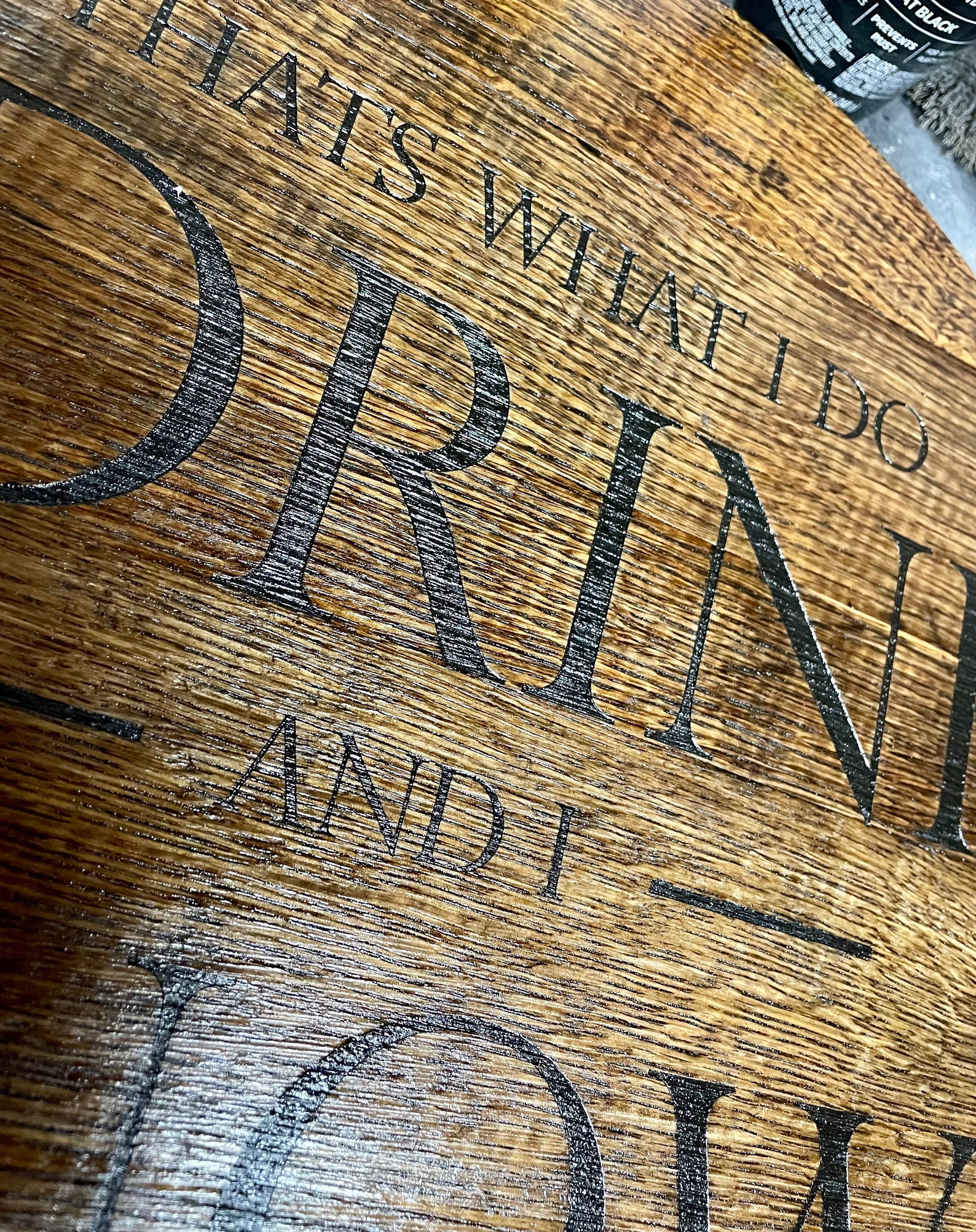Whiskey Barrel Top Custom Sign Personalized Man Cave Wall | Etsy