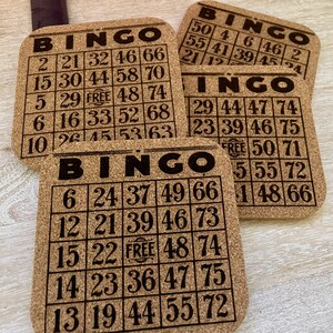 Bingo Player Gifts-bingo Coasters-wooden Bingo Cards-fun Coasters-bingo Coasters-bingo Decor ...