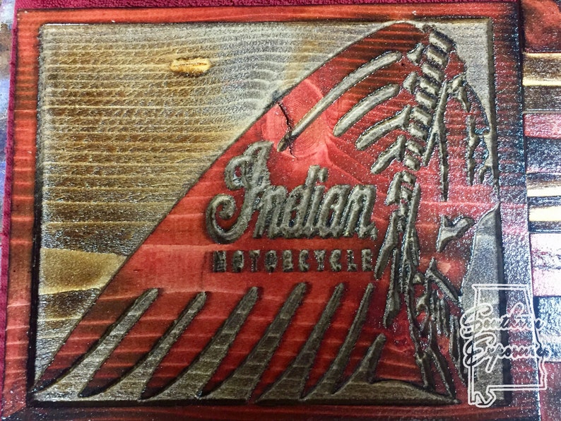 Wooden Full Color Indian Motorcycle Flag Distressed Wood - Etsy