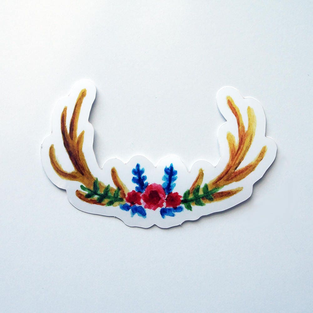 Watercolor Antlers Sticker - Etsy Canada
